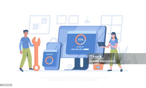 System Update Programmers Upgrading Operation System Software Programs Applications Data