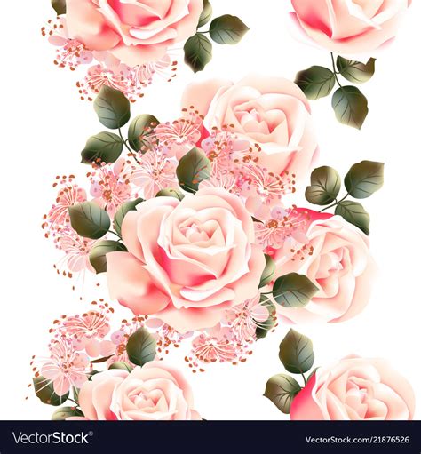 Flower Pattern With Peony And Ornament Royalty Free Vector