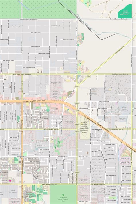 Detailed Editable Vector Map Of Apache Junction Map Illustrators
