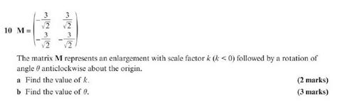 Solved 10 M The Matrix M Represents An Enlargement With
