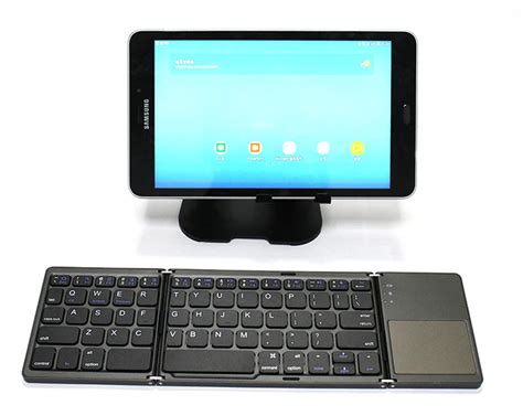 Black Layout Foldable Bt Wireless Folding Bluetooth Keyboard Qwerty And Touch Pad Wireless