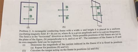 Solved Problem A Rectangular Conducting Frame With A Chegg