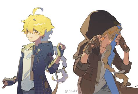 Aether Trailblazer And Caelus Genshin Impact And More Drawn By Cho Kooooo Danbooru