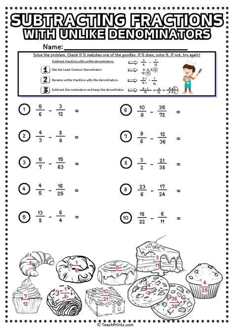 Free Printable Worksheets On Subtracting Fractions Worksheets Hq