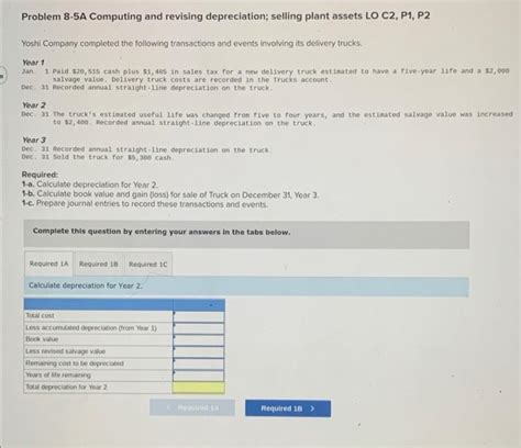 solved problem 8 5a computing and revising depreciation