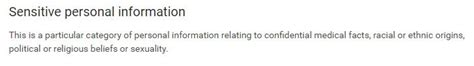 Personal Vs Sensitive Information Termsfeed