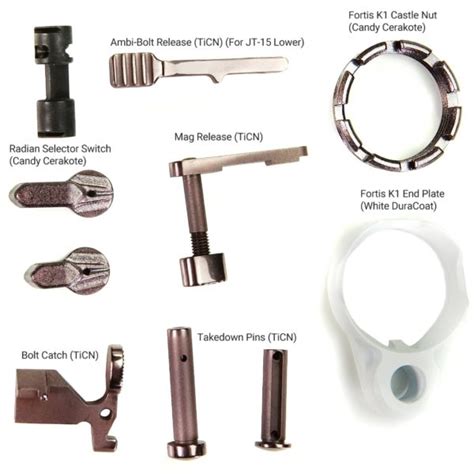 Rose Gold Ticn Candy Cerakote Ar15 Lower Parts Kit Ktactical Premium Tactical Gear