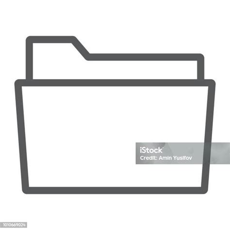 폴더 선 아이콘 사무실과 작업 파일 서명 벡터 그래픽 흰색 배경 Eps 10에 선형 패턴 개념에 대한 스톡 벡터 아트 및 기타 이미지 Istock