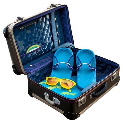 Open Suitcase For Summer Vacation Png Wmm64 Png Image