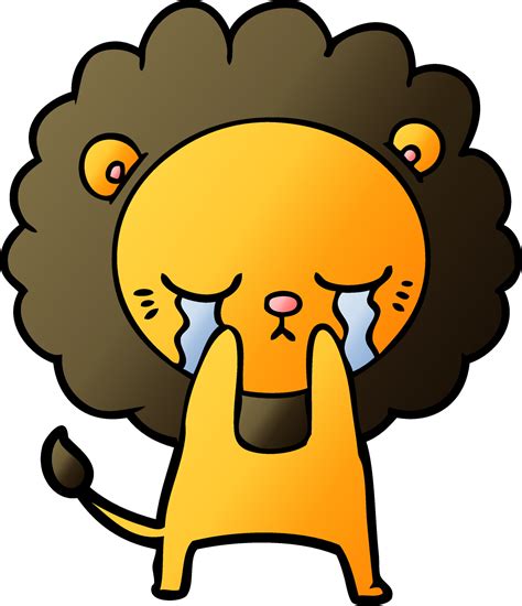 Crying Cartoon Lion 12545197 Vector Art At Vecteezy
