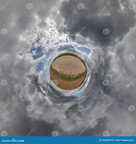 Simple Little Tiny Planet Without Buildings In Blue Sky With Beautiful