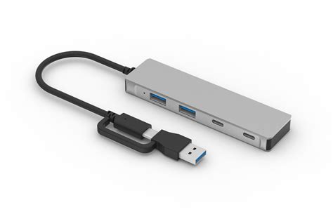 USB C Hub To 2x Type C Data And 2x USB 3 0 5Gbps With Type A Adapter