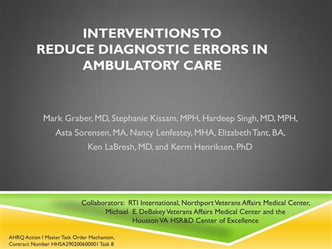 Ppt Interventions To Reduce Diagnostic Errors In Ambulatory Care Powerpoint Presentation Id