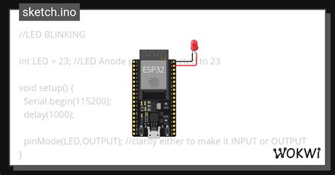 Led Blinking Wokwi Esp32 Stm32 Arduino Simulator