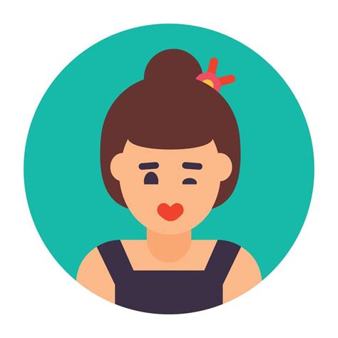 Trendy Winking Girl 14169586 Vector Art At Vecteezy