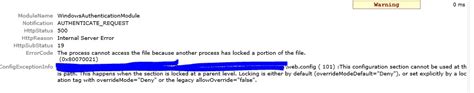 Asp Net Error Code 0x80070021 Error 500 19 Internal Server