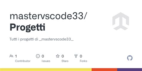 GitHub Mastervscode33 Progetti Tutti I Progetti Di Mastervscode33