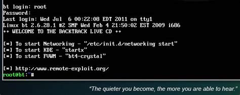Metasploit Getting Started On Backtrack 4 Configure Ip Address Starting Msf Console