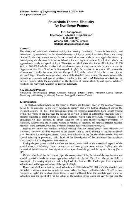 pdf relativistic thermo elasticity for non linear frames