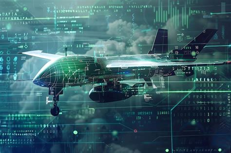 Futuristic Drone With Digital Interface Premium Ai Generated Image