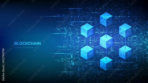 Blockchain Technology Background Made With Binary Code Information