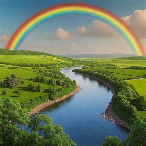 Rainbow With River View Images Free Download On Freepik