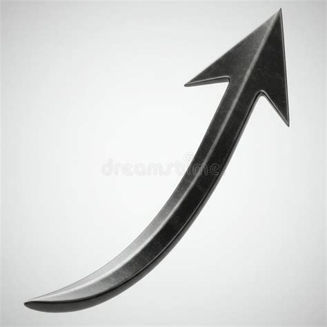 Curved Metallic Arrow Symbol Of Growth Progress And Upward Trajectory Stock Illustration