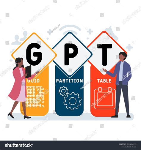 gpt guid partition table acronym business stock vector royalty free