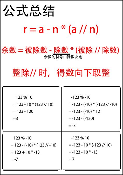（一张图解决全部问题）python中余数（取模计算）的计算逻辑（肯定看得懂系列）python取模的逻辑 Csdn博客