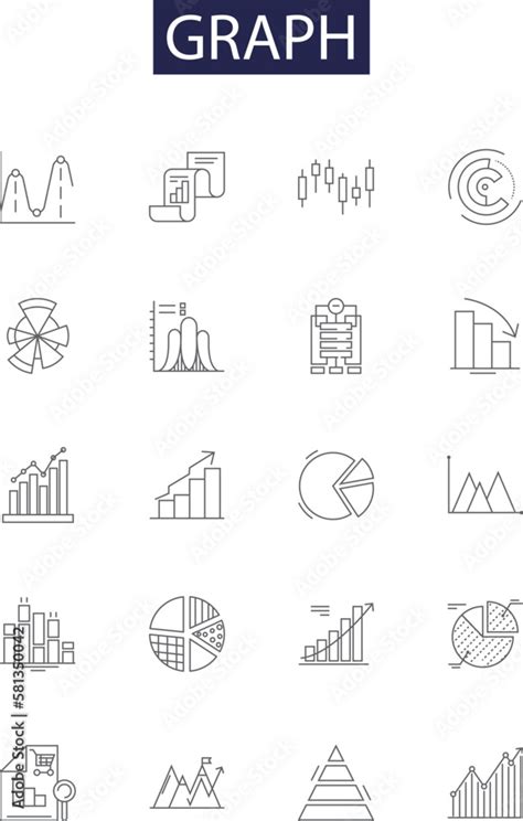 Graph Line Vector Icons And Signs Chart Diagram Plot Network Curve