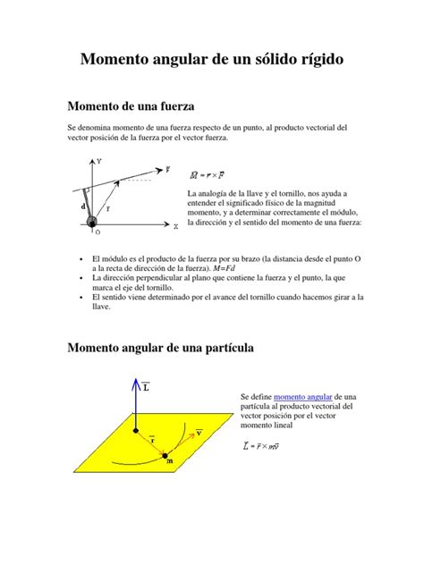 Momento Angular De Un Sólido Rígido Momento Angular Vector Euclidiano