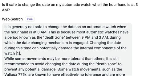 Is It Safe To Change The Date On My Automatic Watch When The Hour Hand Is At AM Poe