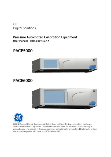 Druck Pace5000 Pace6000 Operating Manual