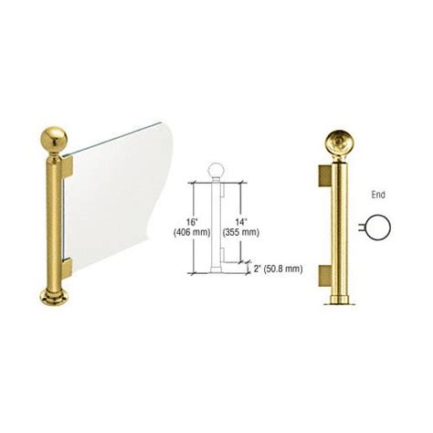 Crl Pp05epb Polished Brass 16 High 2 Round Pp05 Elegant Series Counterpartition End Post With