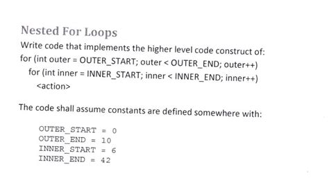 Solved Nested For Loops Write Code That Implements The Chegg Com