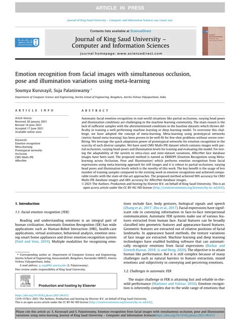 Pdf Emotion Recognition From Facial Images With Simultaneous Occlusion Pose And Illumination