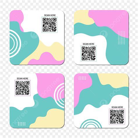 Qr Code Design Vector Hd PNG Images Creative Design Qr Code Label Set With Colorful
