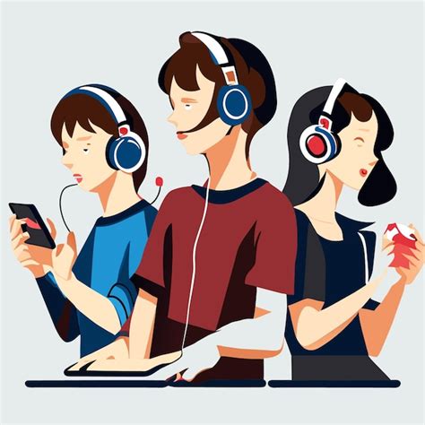 Premium Vector Simple Drawings Of Teens And Tech