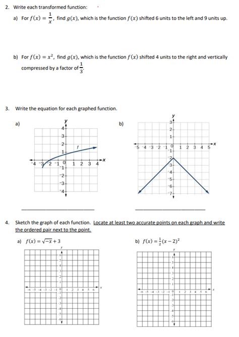 Solved 2 Write Each Transformed Function A For F X X1