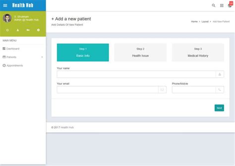 Entry 3 By Shubham2647 For Adminlte User Interface Design Health Hub Freelancer