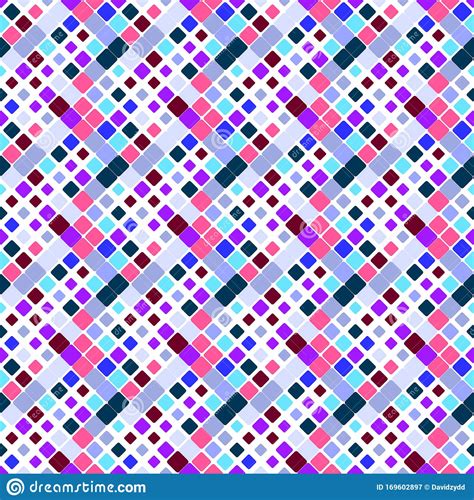 Geometrical Colorful Seamless Rounded Square Pattern Background Design Stock Vector