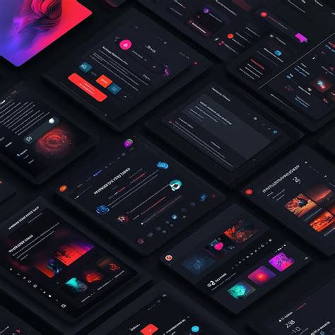 Sleek Modern Ui Design With A Dark Theme And Vibrant Accent Colors