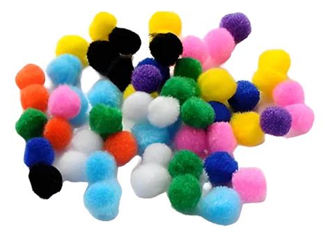 Pompones 12mm Blanco X1000 Colores Surtidos Cuotas Sin Interés