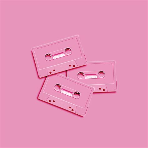 Pastel Retro Realistic Cassette On Flat Background Vector Illustration