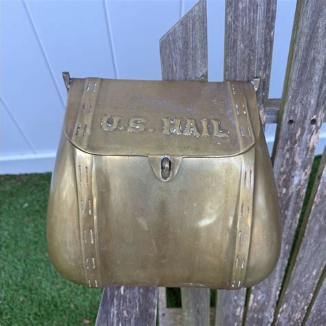 Other Vintage Solid Brass Saddlebag Style Us Postal Mailbox Wallmount