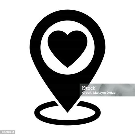 심장 아이콘이 있는 지도 포인터 Gps 탐색 스타일의 심장이 있는 아이콘입니다 지도 핀 아이콘 위치 핀 벡터 아이콘입니다 개념에 대한 스톡 벡터 아트 및 기타 이미지