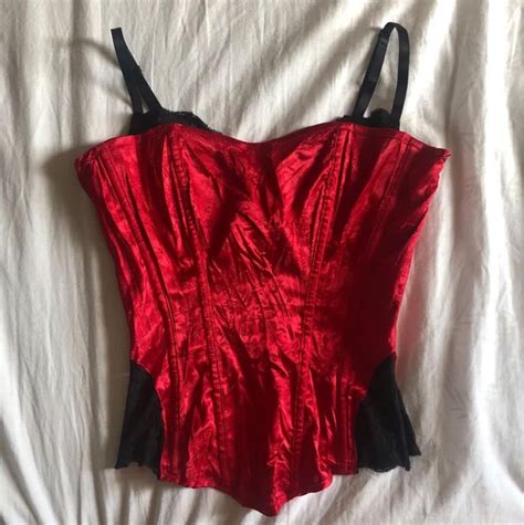 Sexy Red Lace Corset Womens Fashion Undergarments And Loungewear On