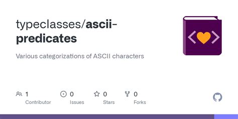 Github Typeclassesascii Predicates Various Categorizations Of Ascii
