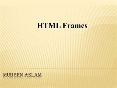 Html Frames PPTX Web Design And HTML Internet