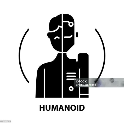 휴머노이드 아이콘 편집 가능한 스트로크가 있는 블랙 벡터 사인 컨셉 일러스트 0명에 대한 스톡 벡터 아트 및 기타 이미지 0